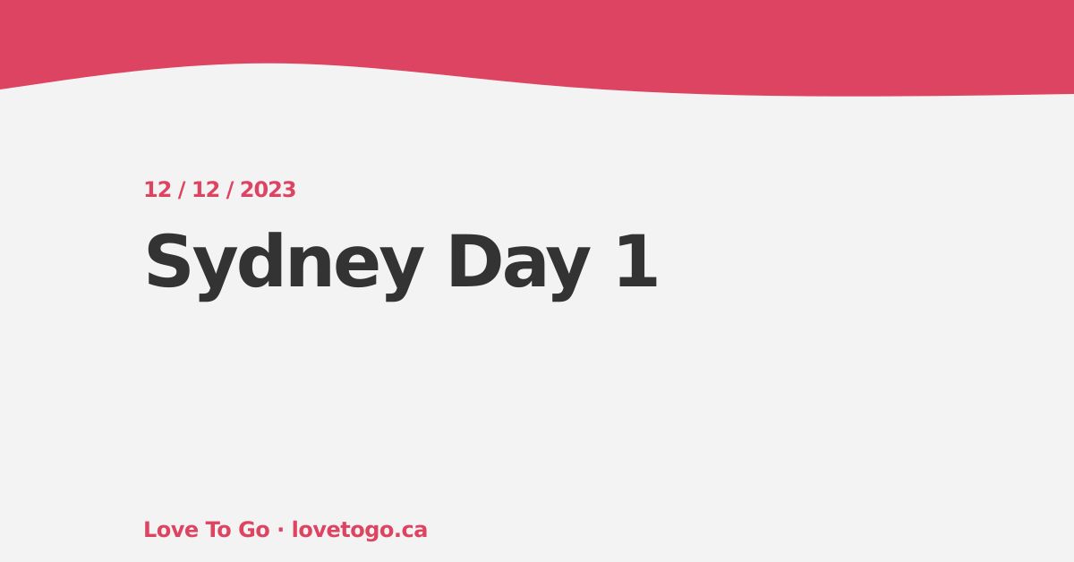 Sydney Day 1